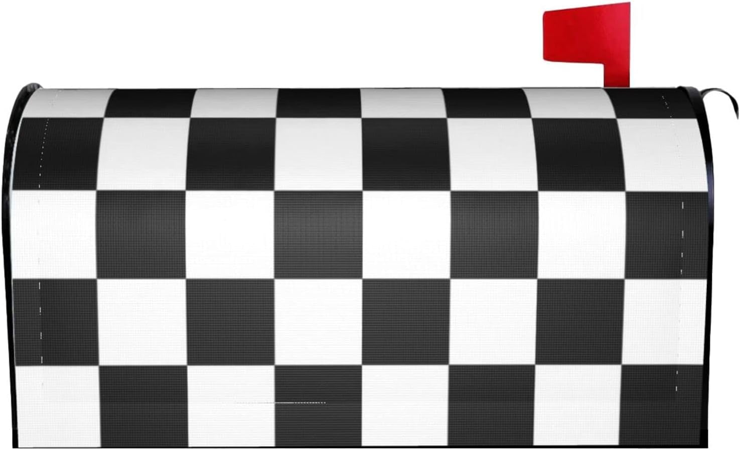 Black White Race Checkered Flag Pattern Magnetic Mailbox Cover ...