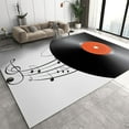 Black and White Records Area Rug, Music Enthusiast Home Decor Rug, Non ...