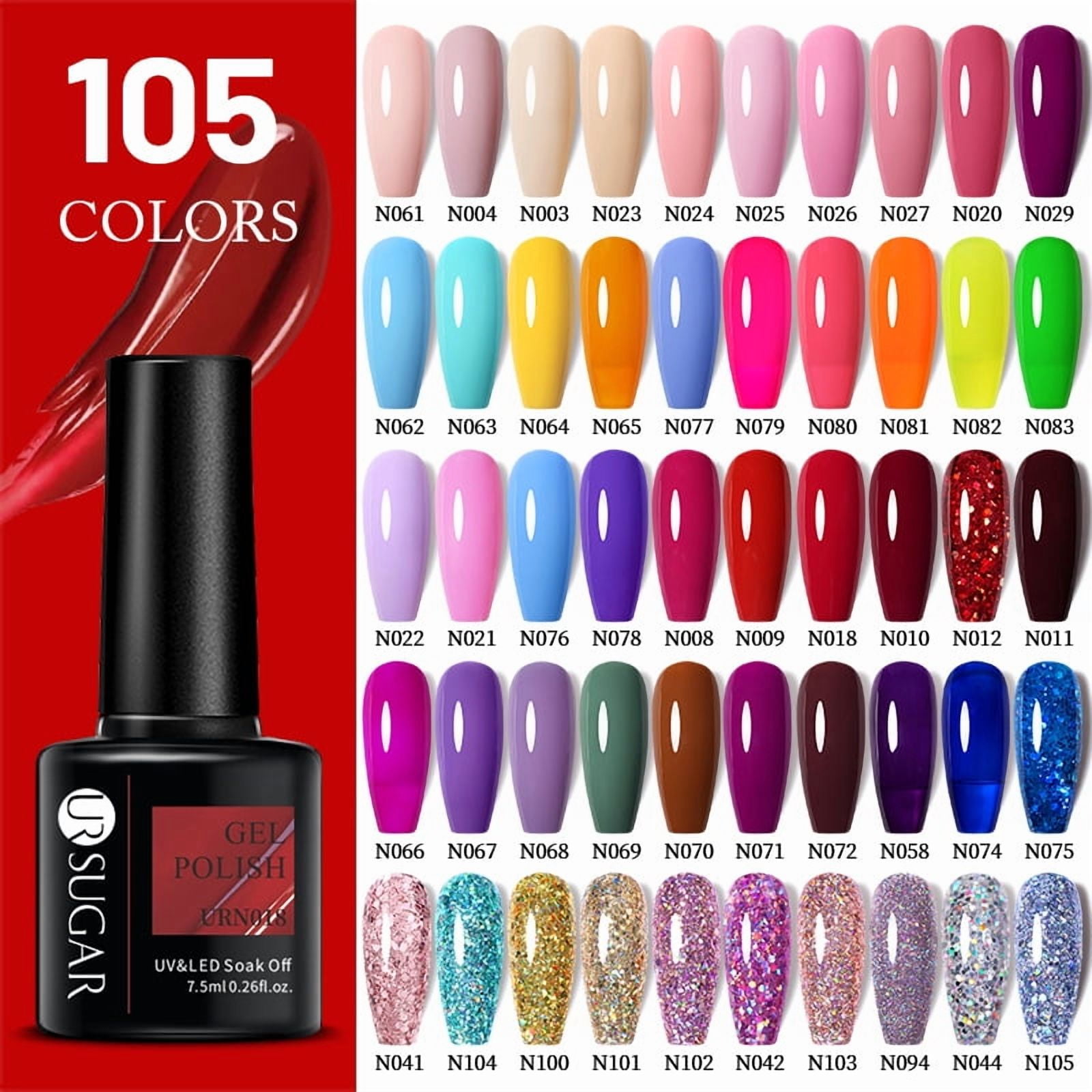 Black White Red Glitter Color Gel Nail Polish Matte - Walmart.com