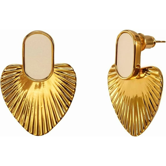 Black/White/Red/Green/Pink/Beige gold earrings for women-24K Gold ...