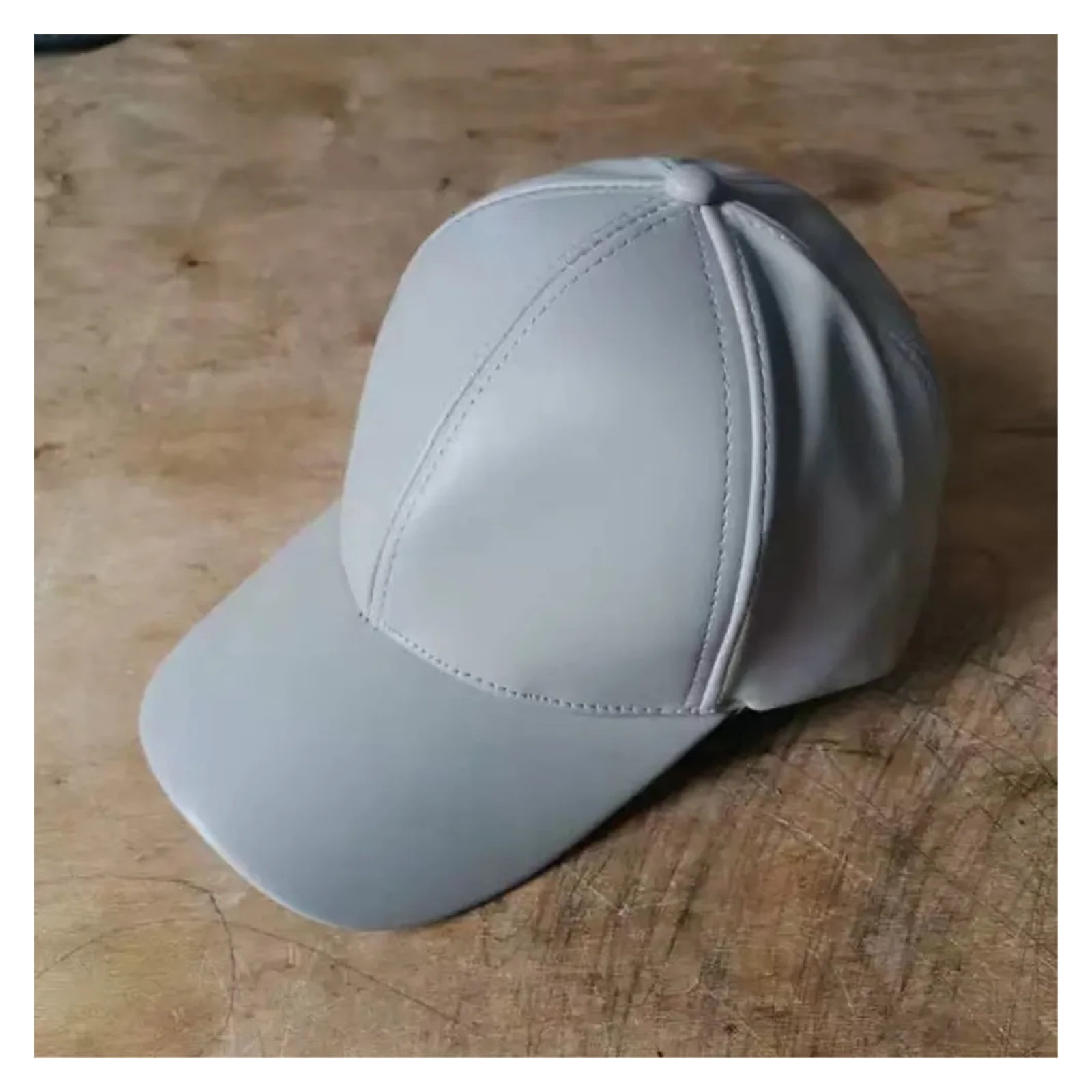 Black White Red PU Leather Hat For Women Men Spring Baseball Caps ...