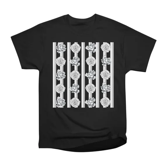 Black White Roses T-Shirt Tee Gift For Him Merch For Her Apparel For ...