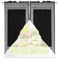 Black White Sheer Curtains Swag Valances for Windows Geometric Greek ...