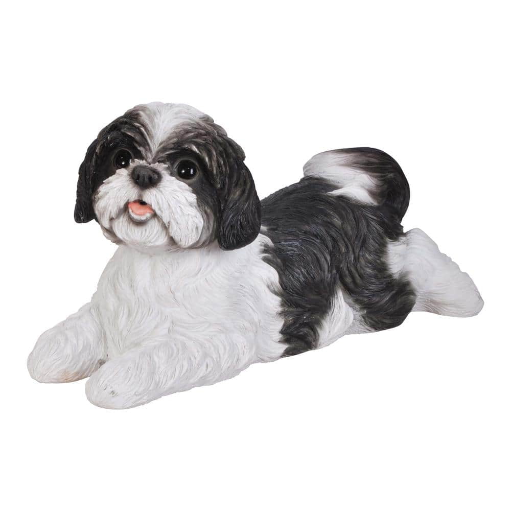 Black/White Shih Tzu Lying Down Garden Statue - Walmart.com