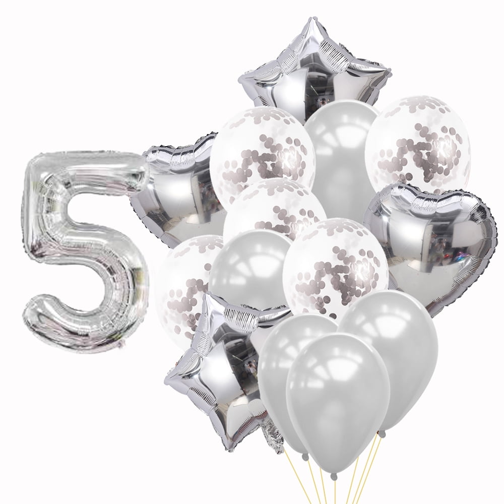 Black White Silver Balloon Garland Kit for Graduation Birthday Wedding ...
