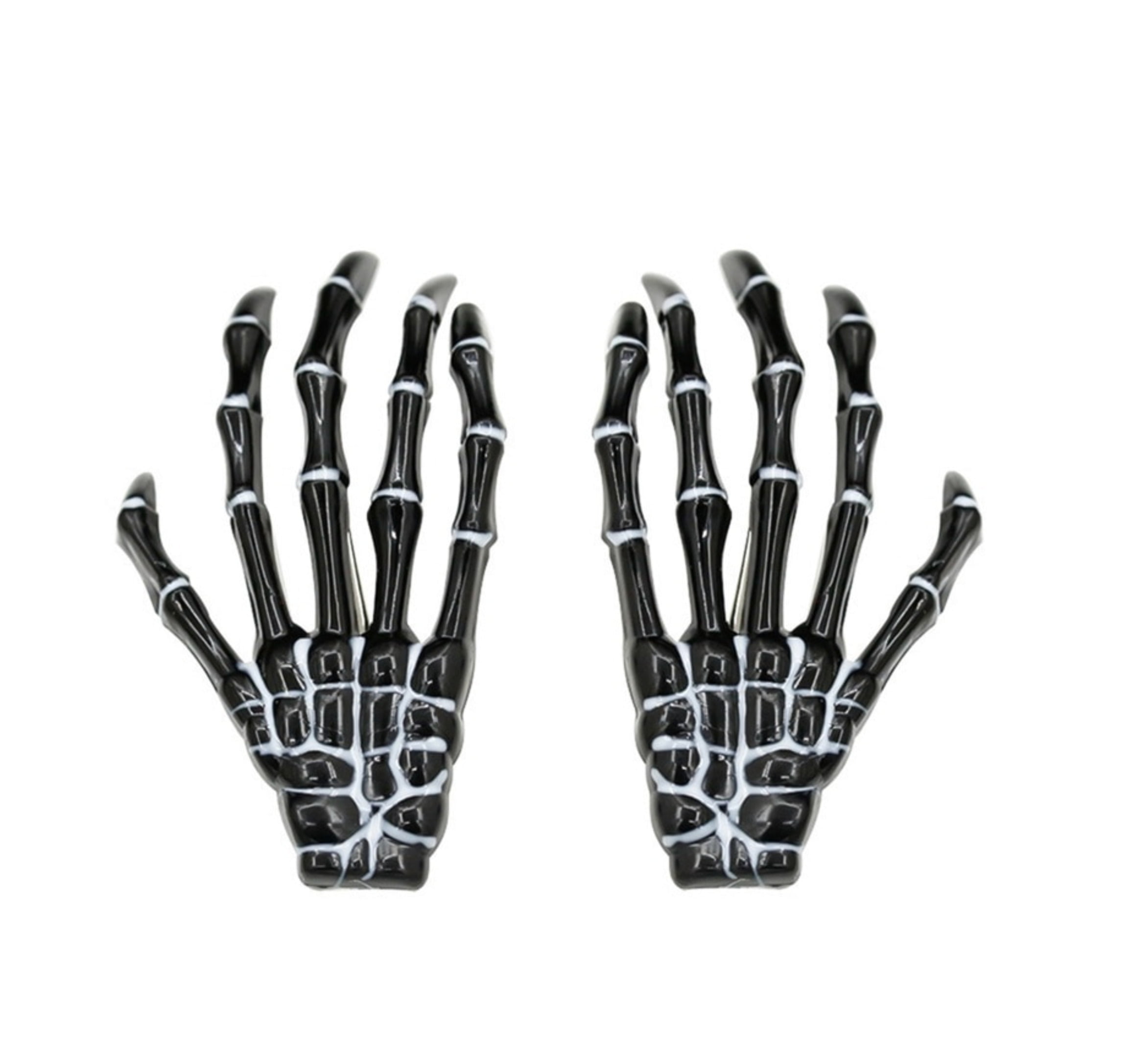 Black White Skeleton Hands Hair Clips - Walmart.com