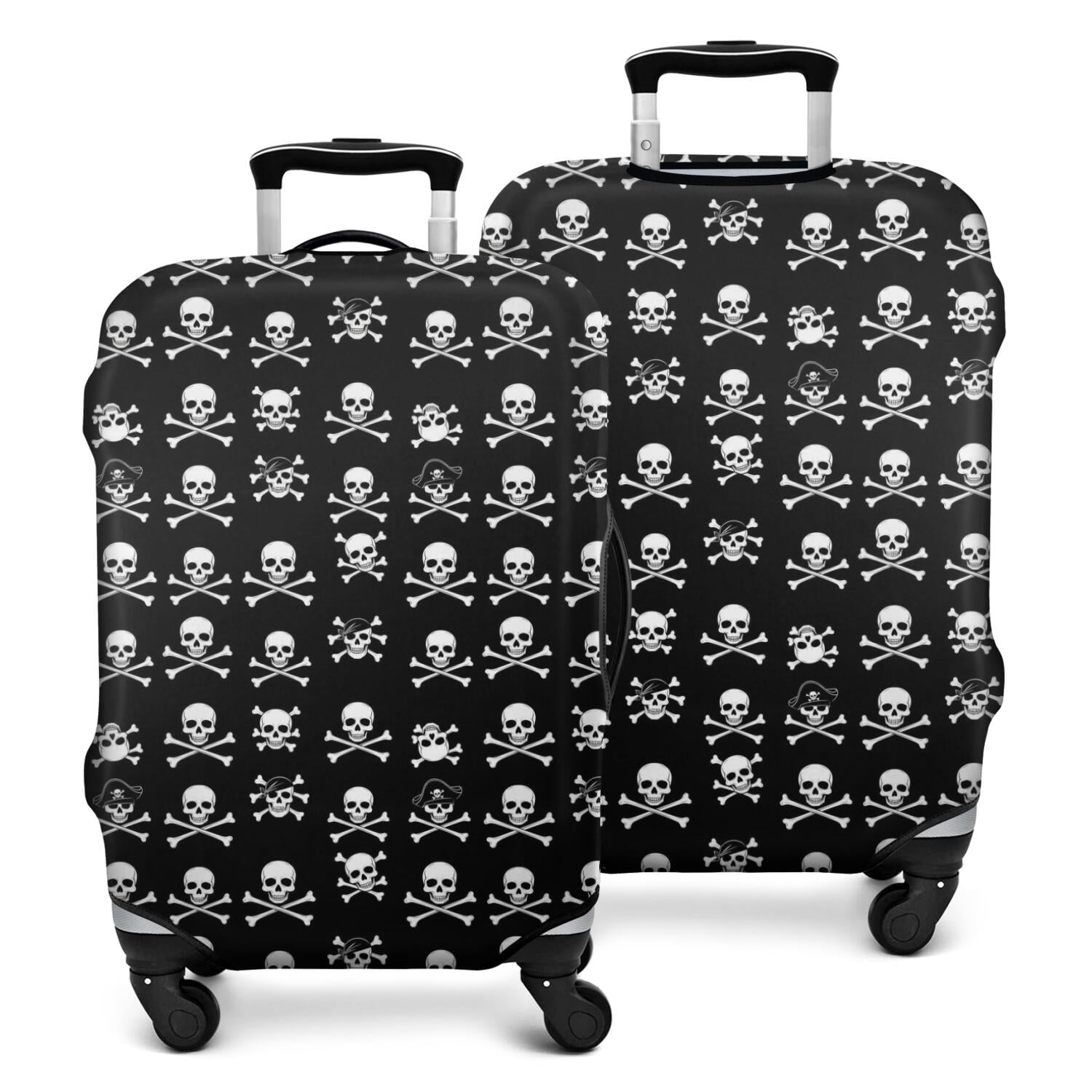 Black White Skull Cross Pattern Luggage Cover Fashion Suitcase Cover ...