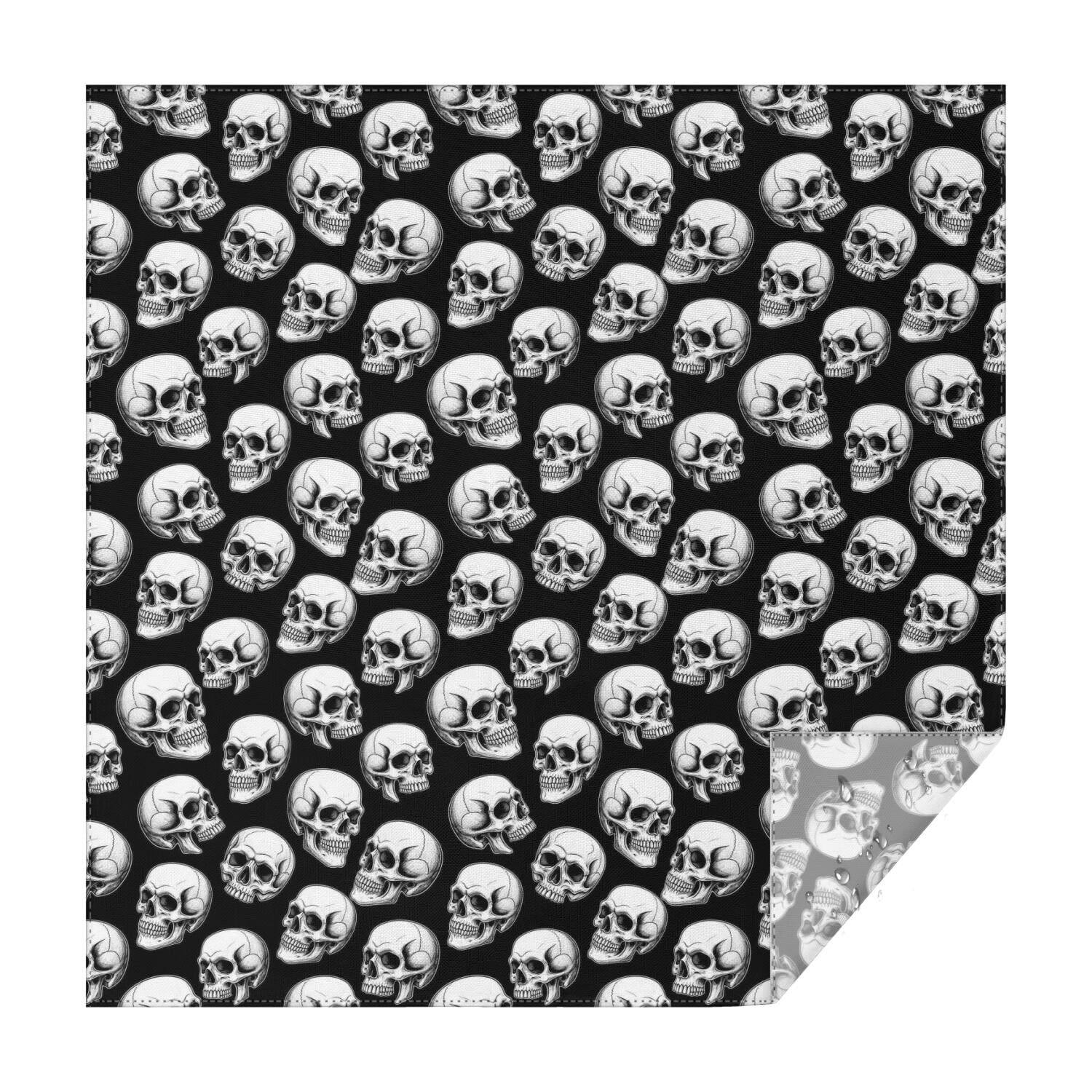 Black White Skull Pattern Square Tablecloth,Waterproof Square Table ...
