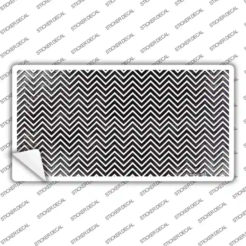 Black White Small Chevron Oil Rubbed Novelty Sticker Decal Large ...