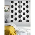 Black White Soccer Skin Chiffon Sheer Curtains 63 Inches Long ...