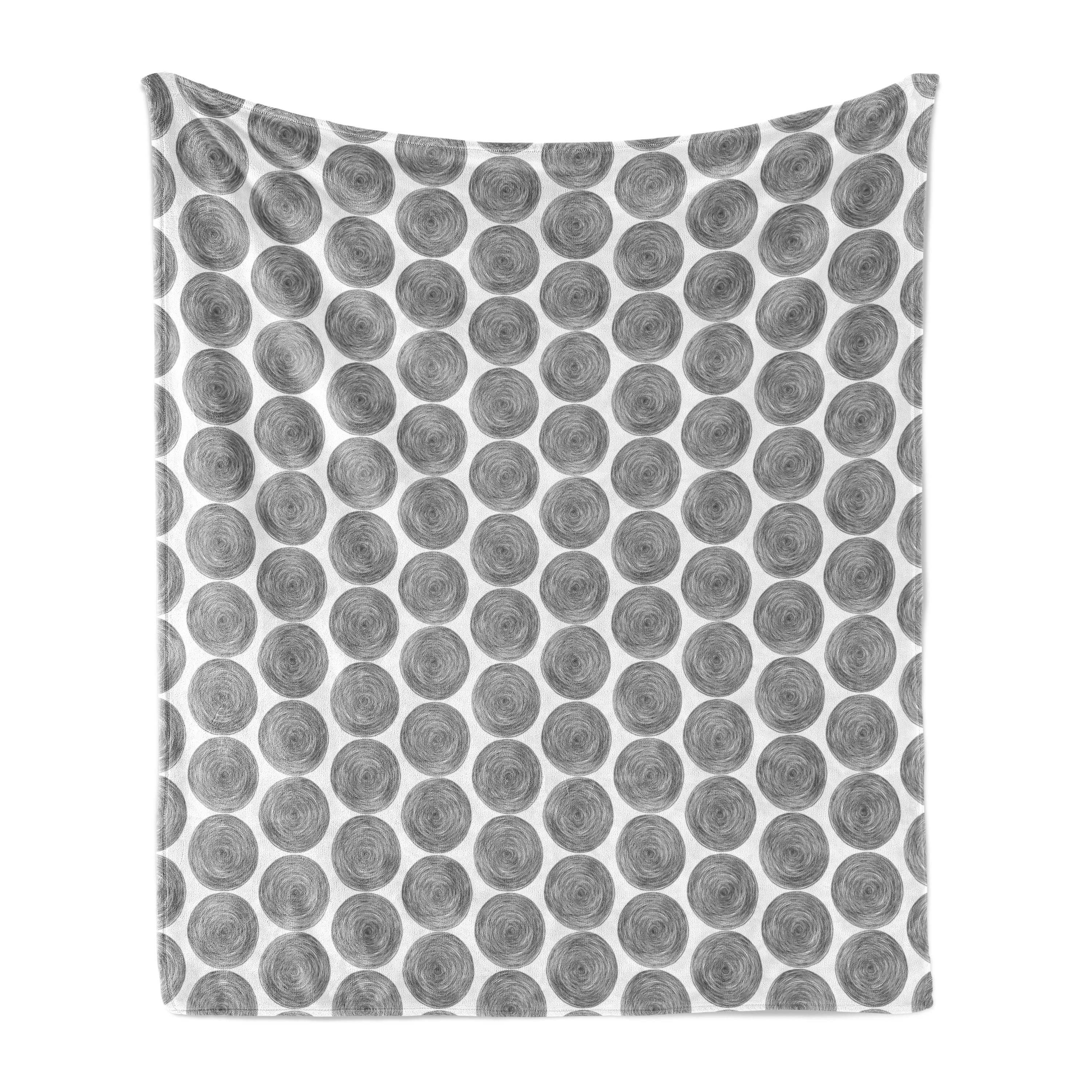 Black and White Soft Flannel Fleece Blanket, Doodle Graphic Pattern ...
