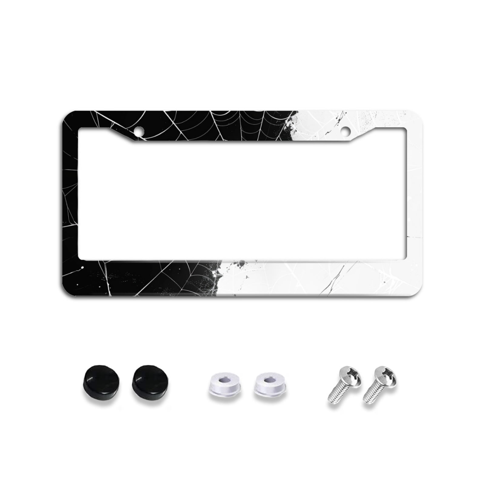 Black White Spider Web License Plate Frames for Women Men Car Plate ...