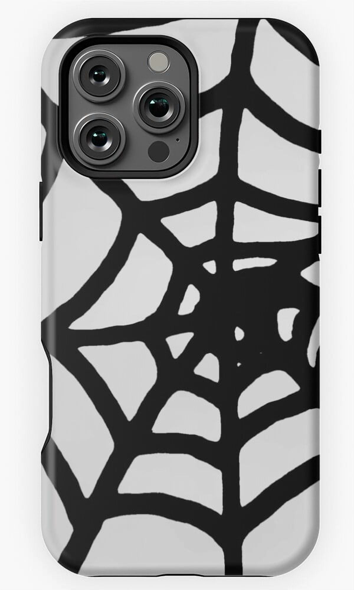 Black White Spiders Web Halloween Stylish Phone Case Compatible with ...