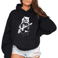 Black & White Splatter Rock Cat Playing Electric Guitar Theme Graphic ...
