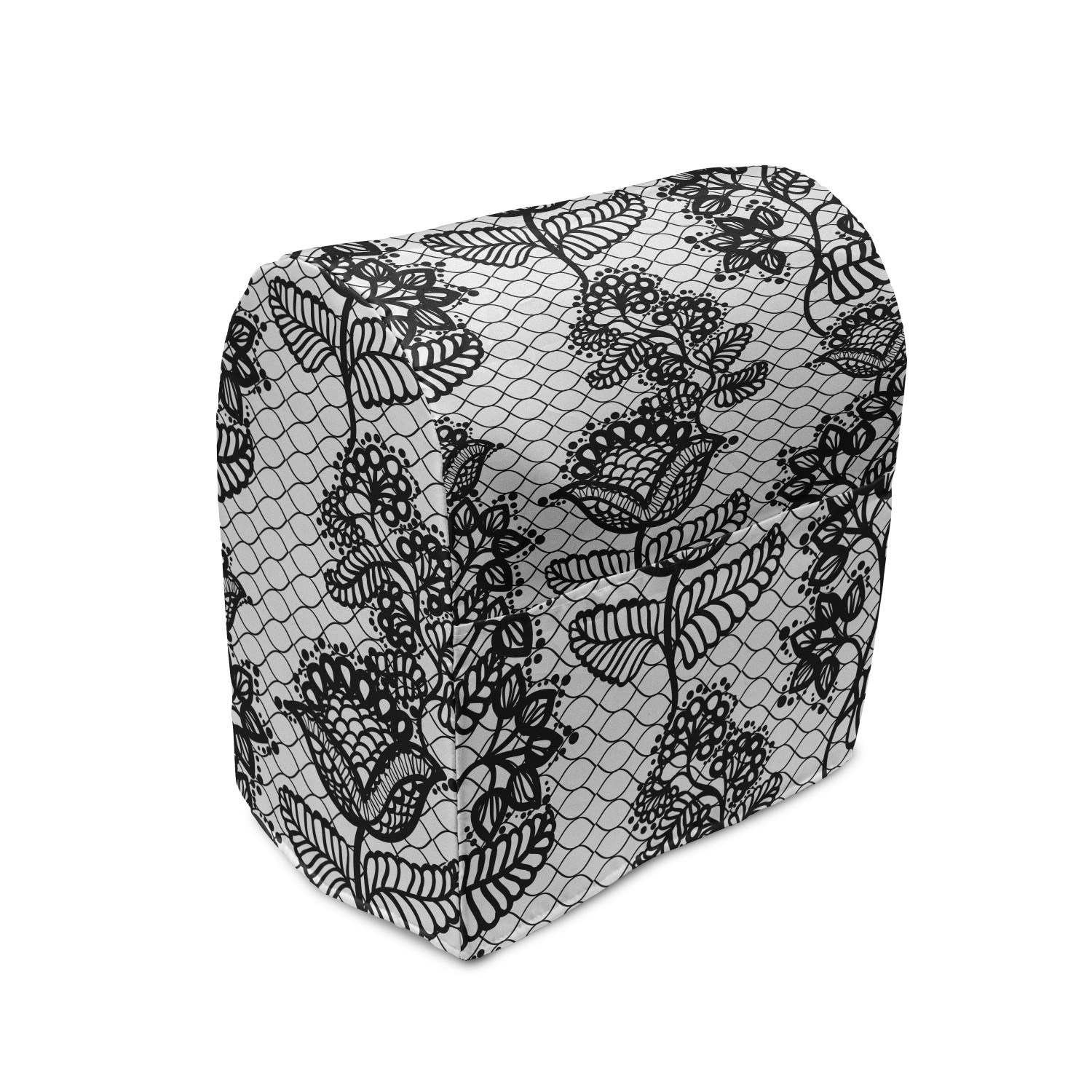 Black and White Stand Mixer Cover, Lace Style Victorian Flower Motifs ...