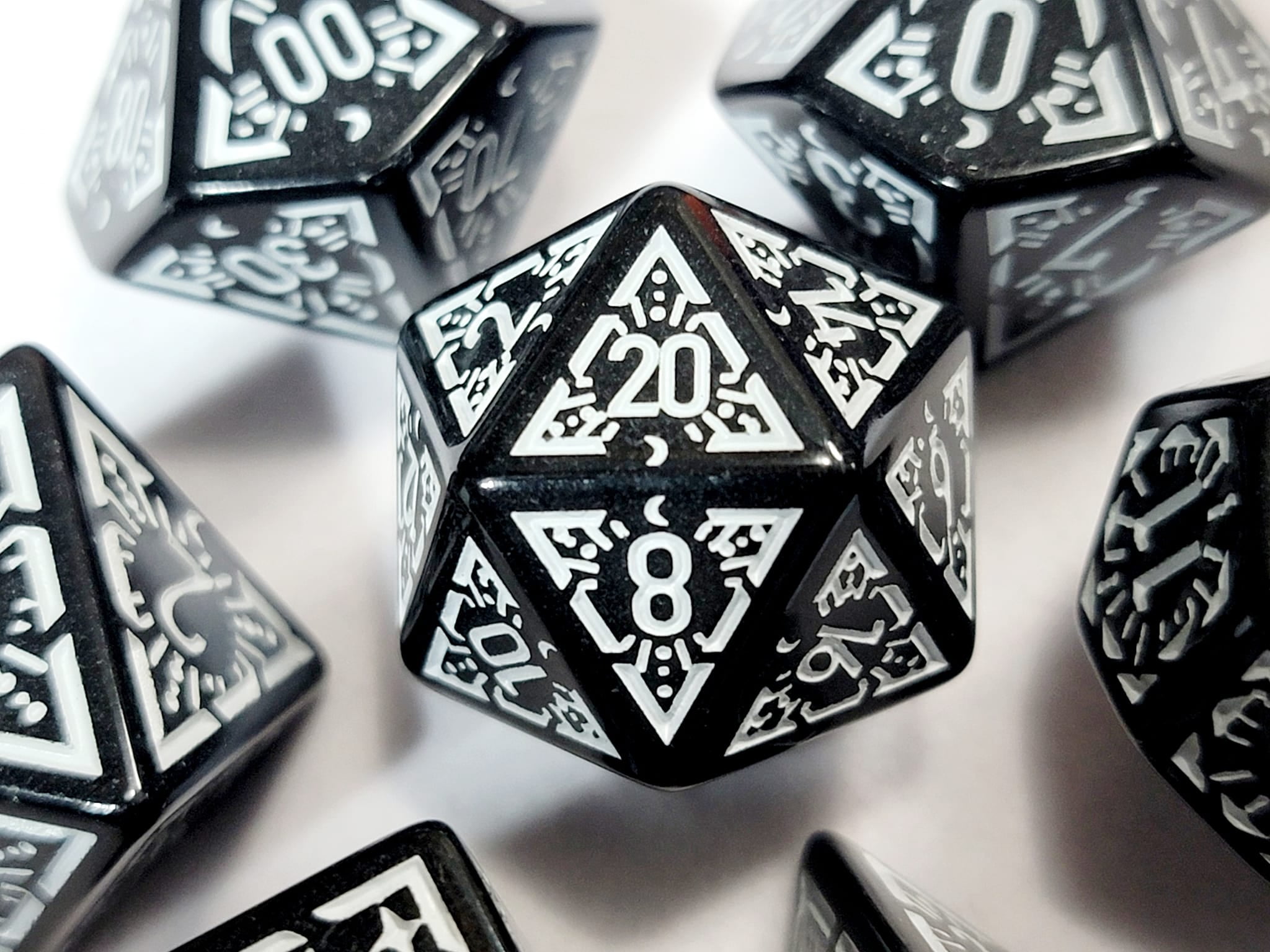Black & White Starburst XL Dnd Dice Set | Dungeons and Dragons ...