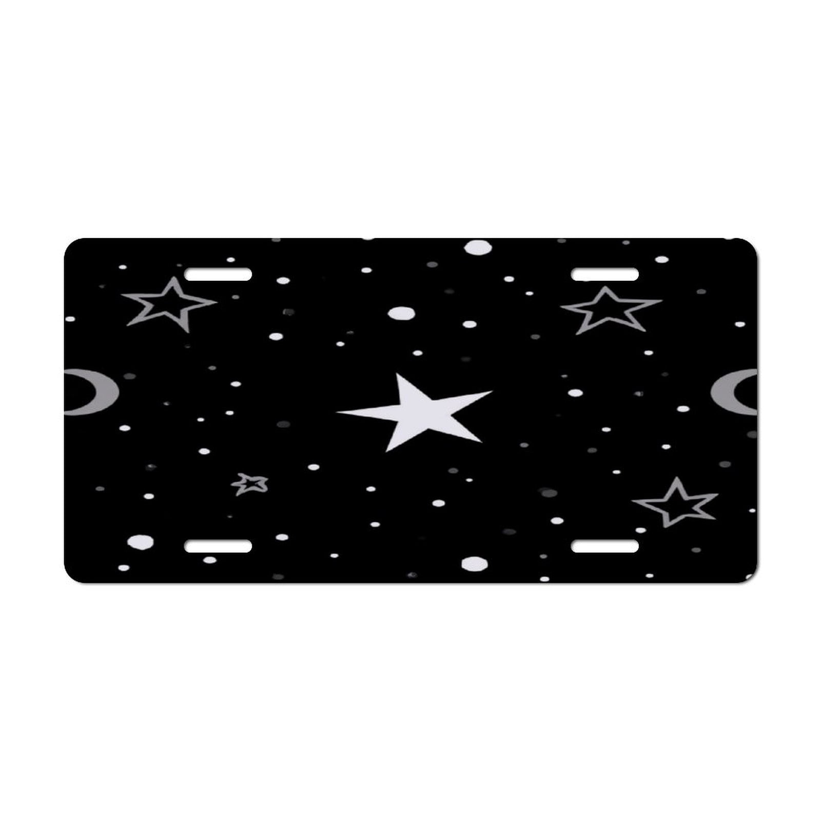 Black And White Starry Night Print Car Decorative Front License Plate ...