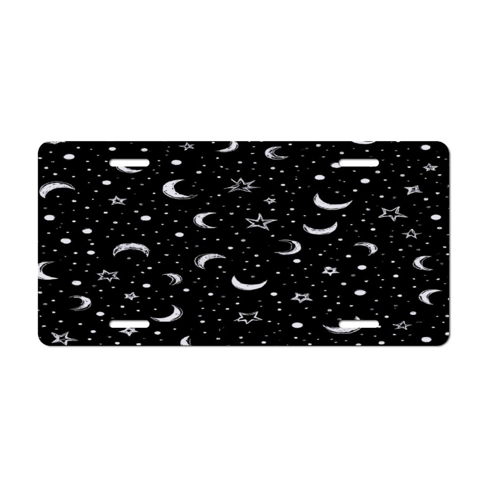 Black And White Starry Night Print Car Decorative Front License Plate ...