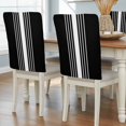 Black White Stripe Chair Back Covers, Modern Rustic Vertical Striped ...