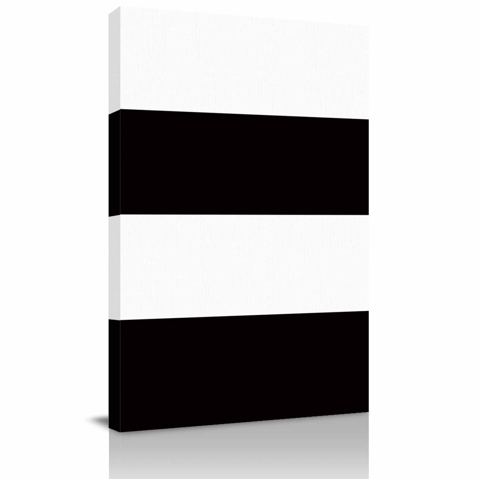 Black and White Stripe Pattern Canvas Wall Art for Living Room, Simple ...