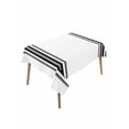 Black White Stripe Table Cloth, Abstract Geometric Waterproof ...
