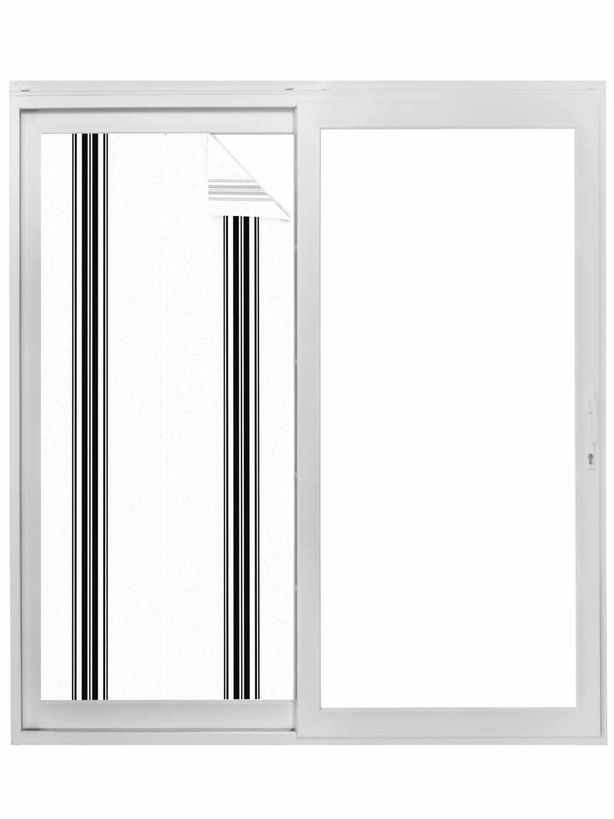 Black White Stripe, Window Privacy Film, Abstract Geometric Static ...