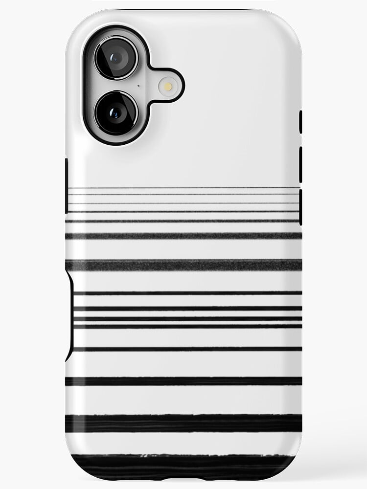 Black White Striped Abstract Paint iPhone Case 11 12 13 14 15 16 17 Pro ...