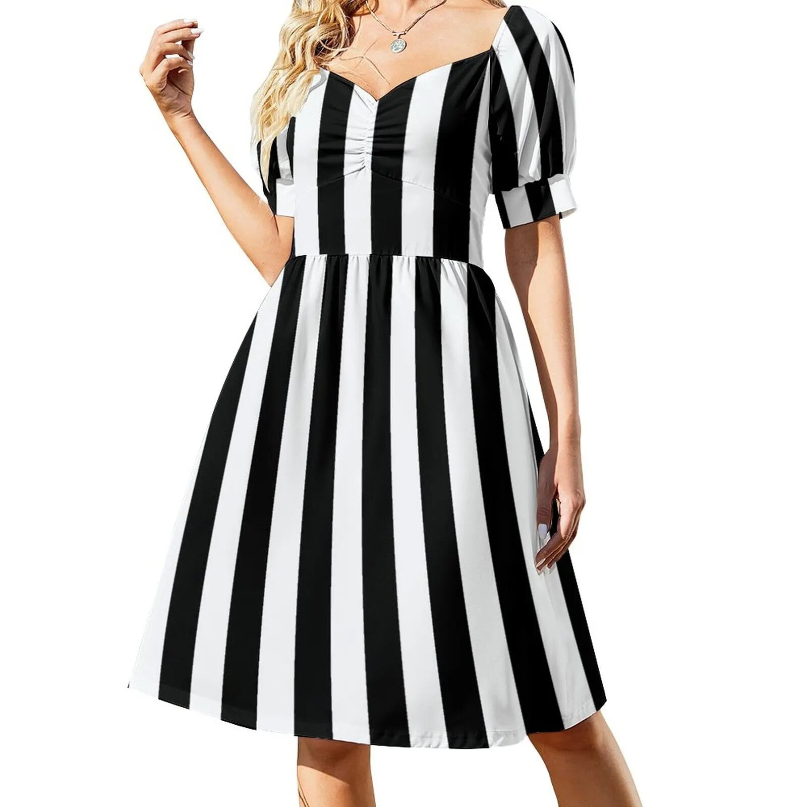 Black & White Striped Dress Dress summer dresses for women 2024 dress ...