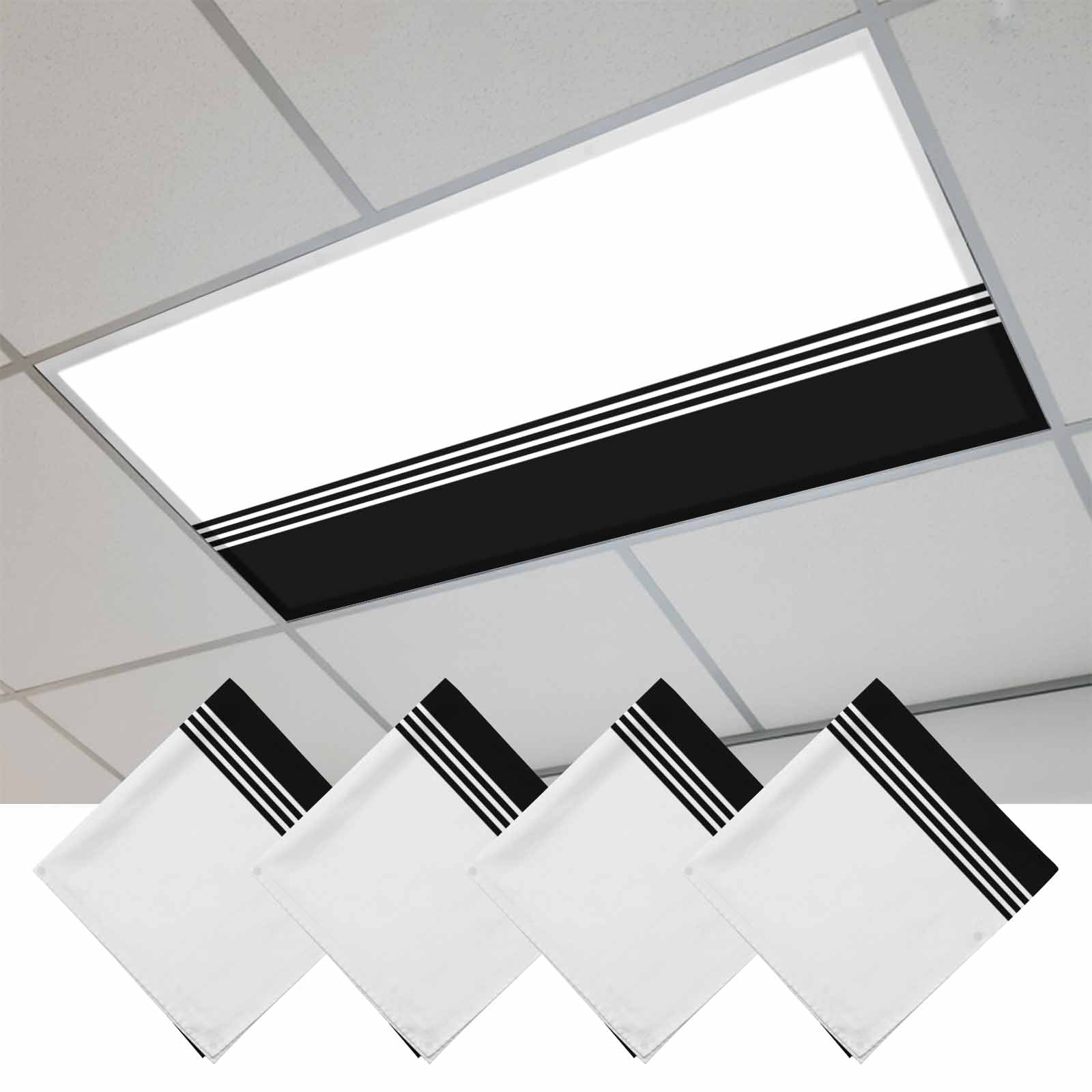 Black White Striped Fluorescent Light Covers, Modern Abstract Art ...
