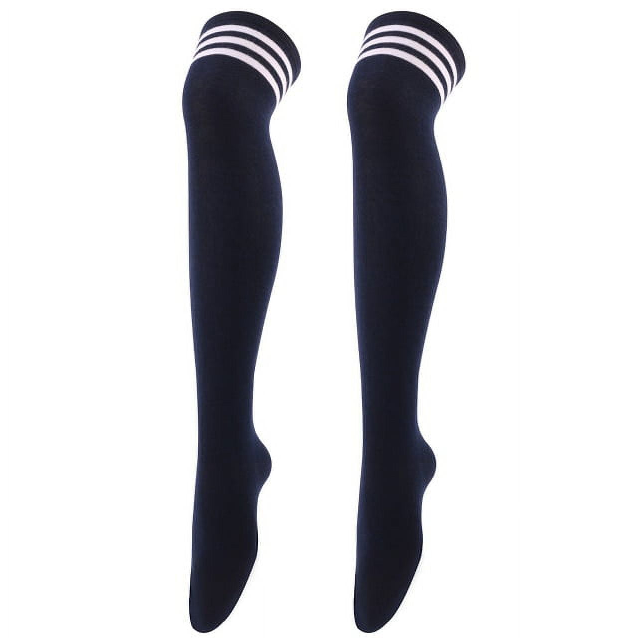 Black White Striped Long Socks Women Over Knee Thigh High Socks Over The Knee Stockings For