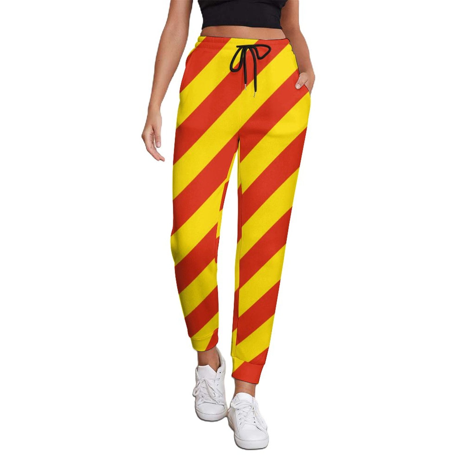 Black White Striped Pants Woman Vertical Lines Print Street Wear ...