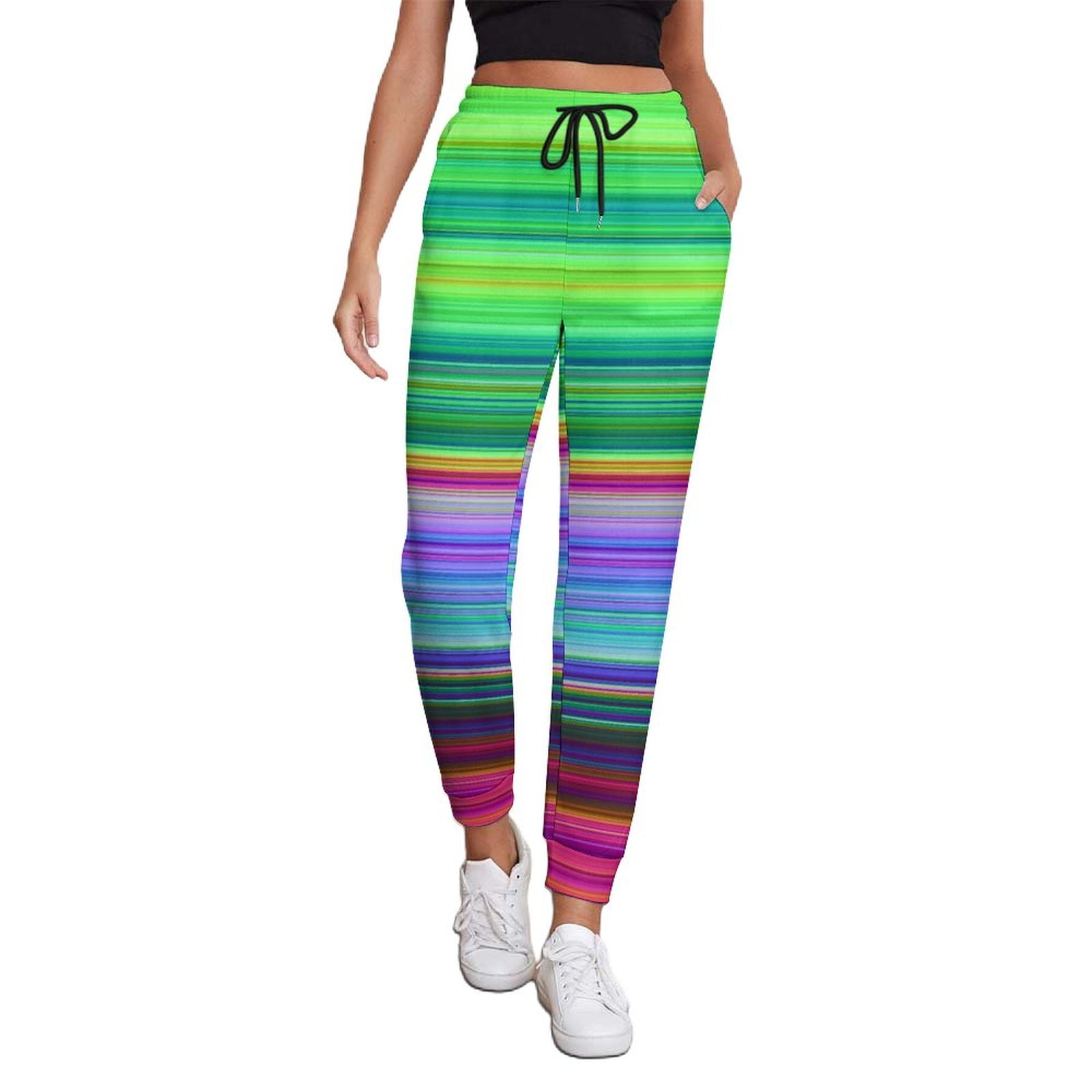 Black White Striped Pants Woman Vertical Lines Print Street Wear ...