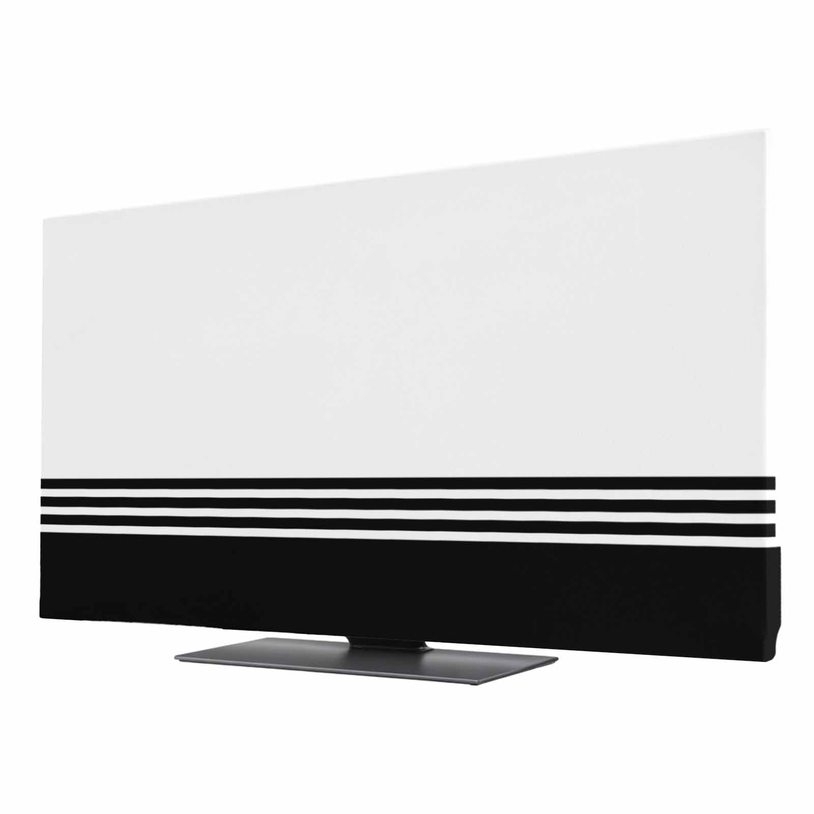 Black White Striped TV Cover for 55 Inch Screen, Stretch Fabric ...