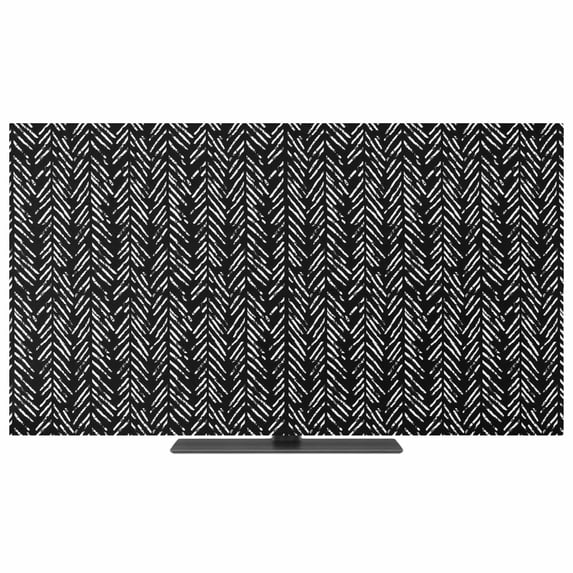 Black White Striped TV Dust Cover,Stretchable TV Screen Desktop ...