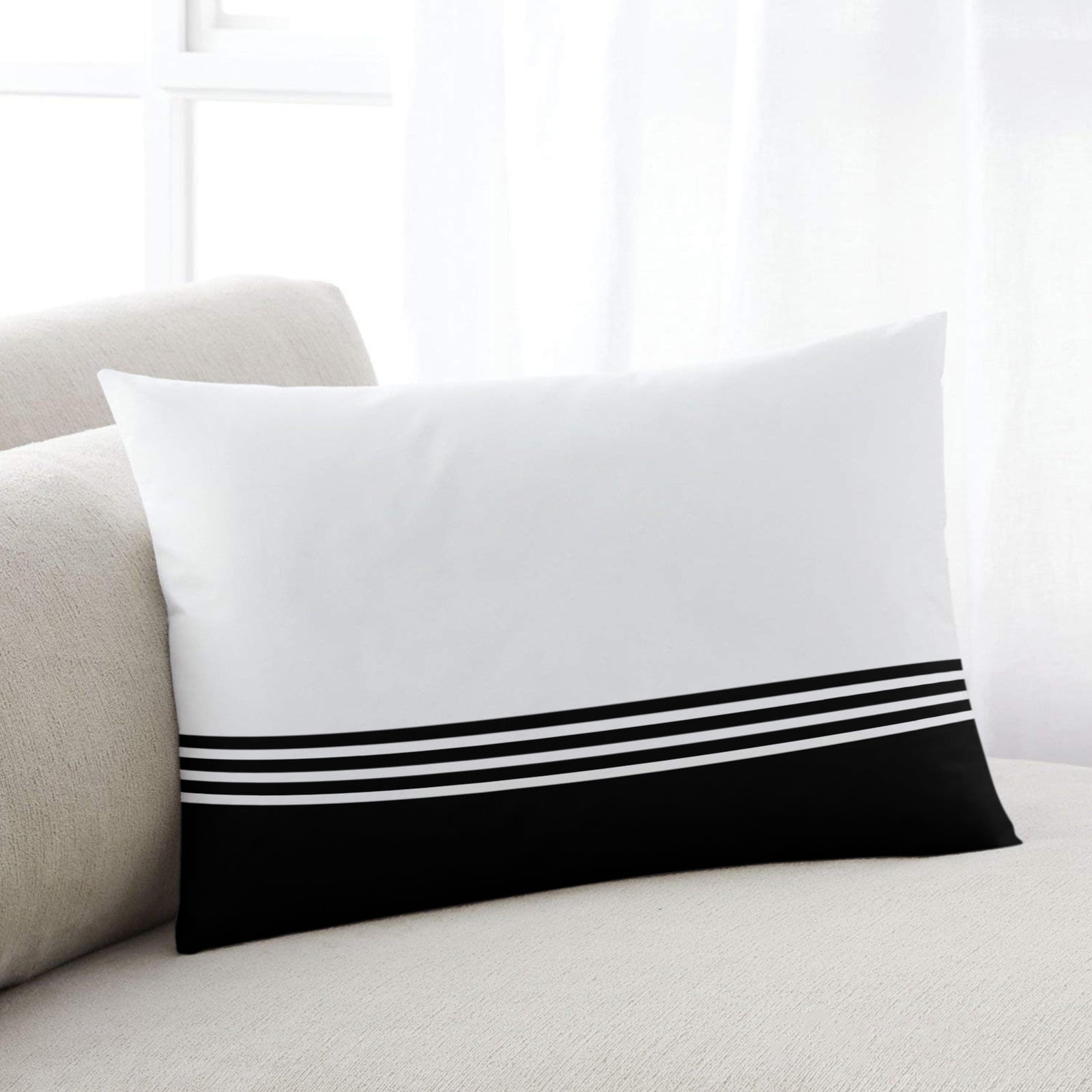 Take A Look About Black And White Striped Throw Pillow