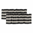 Black White Stripes 2 Panels Kitchen Valance, Vintage Wood Grain ...