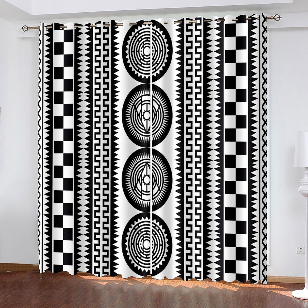 Black&White Stripes Blackout Curtain for Bedroom Backdrop Curtain ...