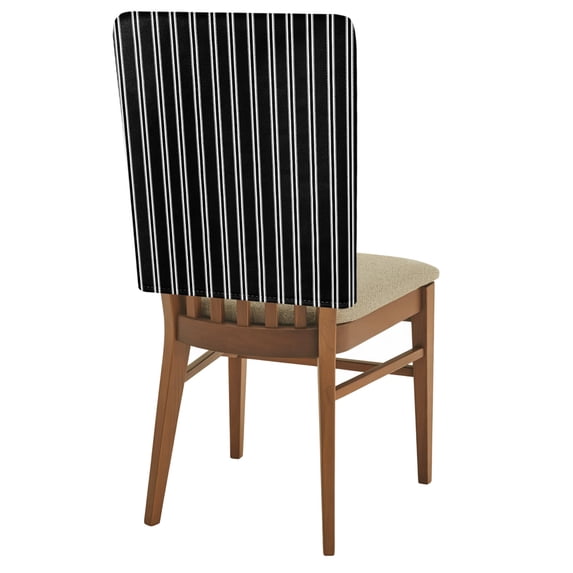 Black White Stripes Chair Back Covers Set of 4 Modern Black Verticals ...