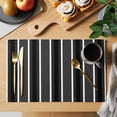 Black White Stripes Placemats Set of 4, Modern Minimalist Ink Lines ...