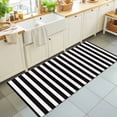 Black and White Stripes Rectangle Area Rug 2x6ft,Living Room Rug Non ...