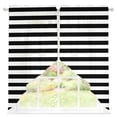 Black and White Stripes Sheer Curtains Swag Valances for Windows ...