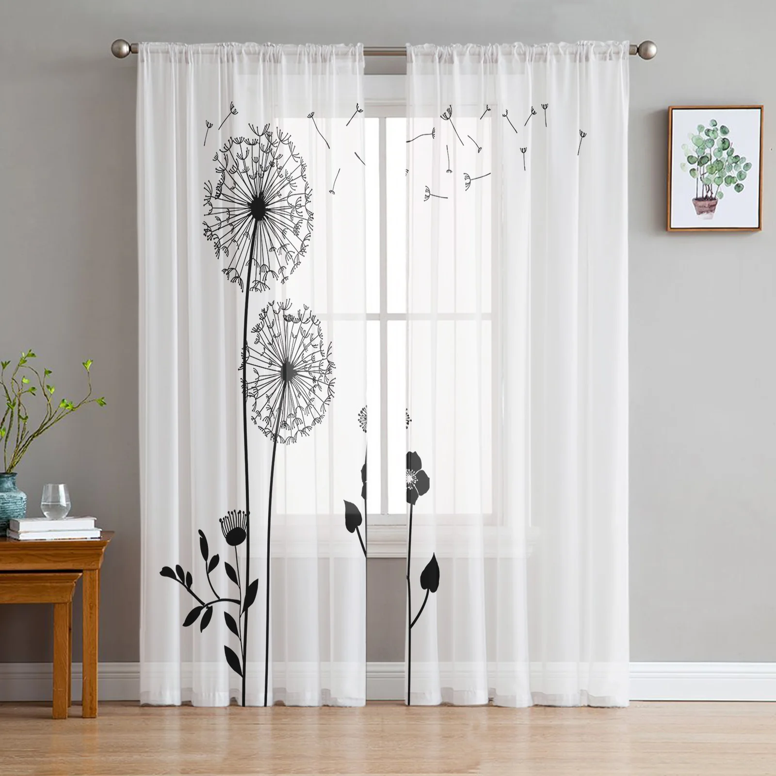 Black White Stripes Sheer Curtains for Living Room ration Tulle Voile ...