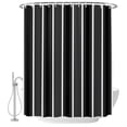 Black White Stripes Shower Curtain for Bathroom, Modern Minimalist Ink ...