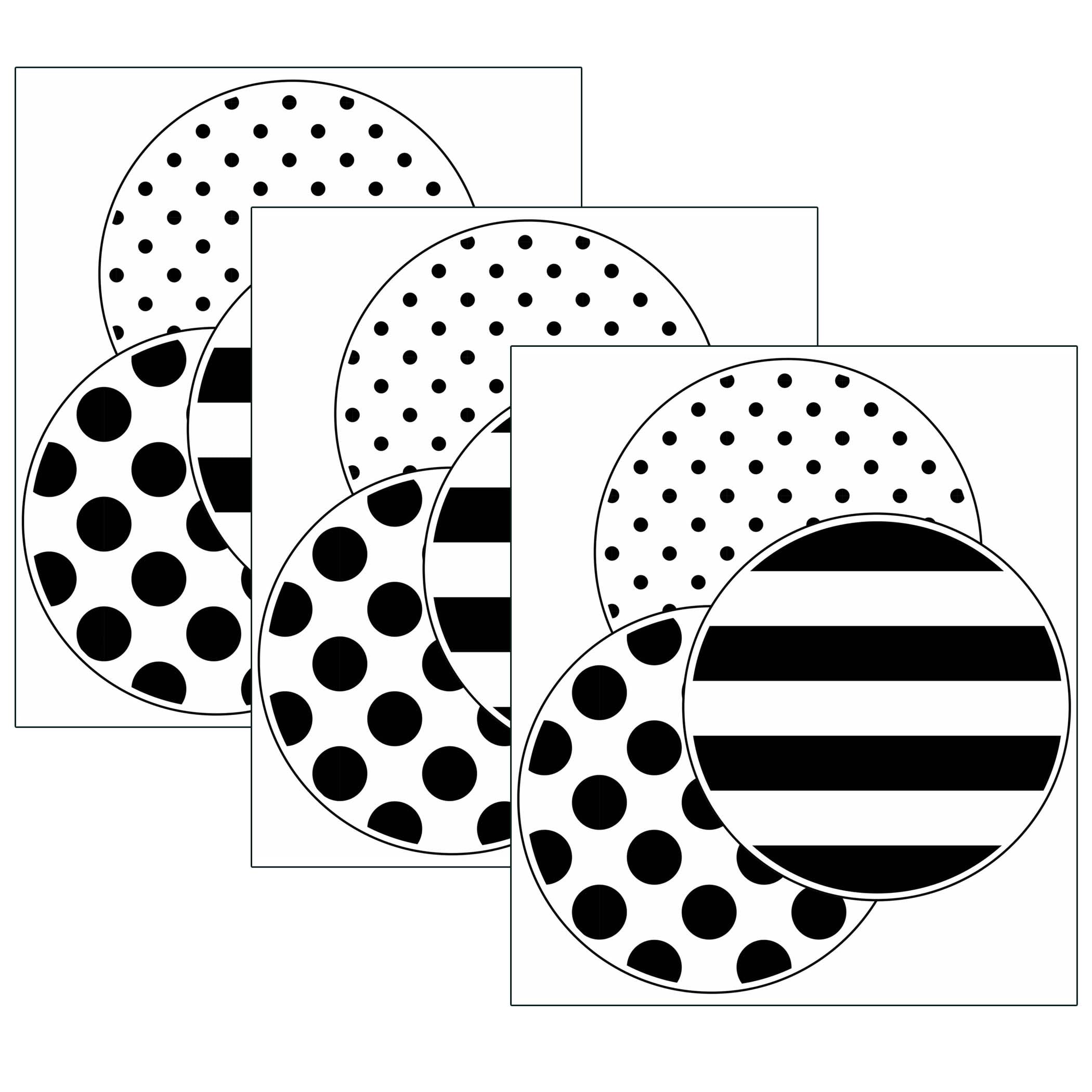 Black, White & Stylish Brights Designer Dots Cut-Outs, 36 Per Pack, 3 ...