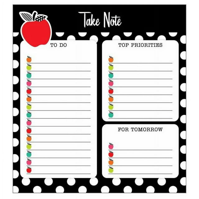 Black White & Stylish Brights Notepad, 50 Sheets - Walmart.com