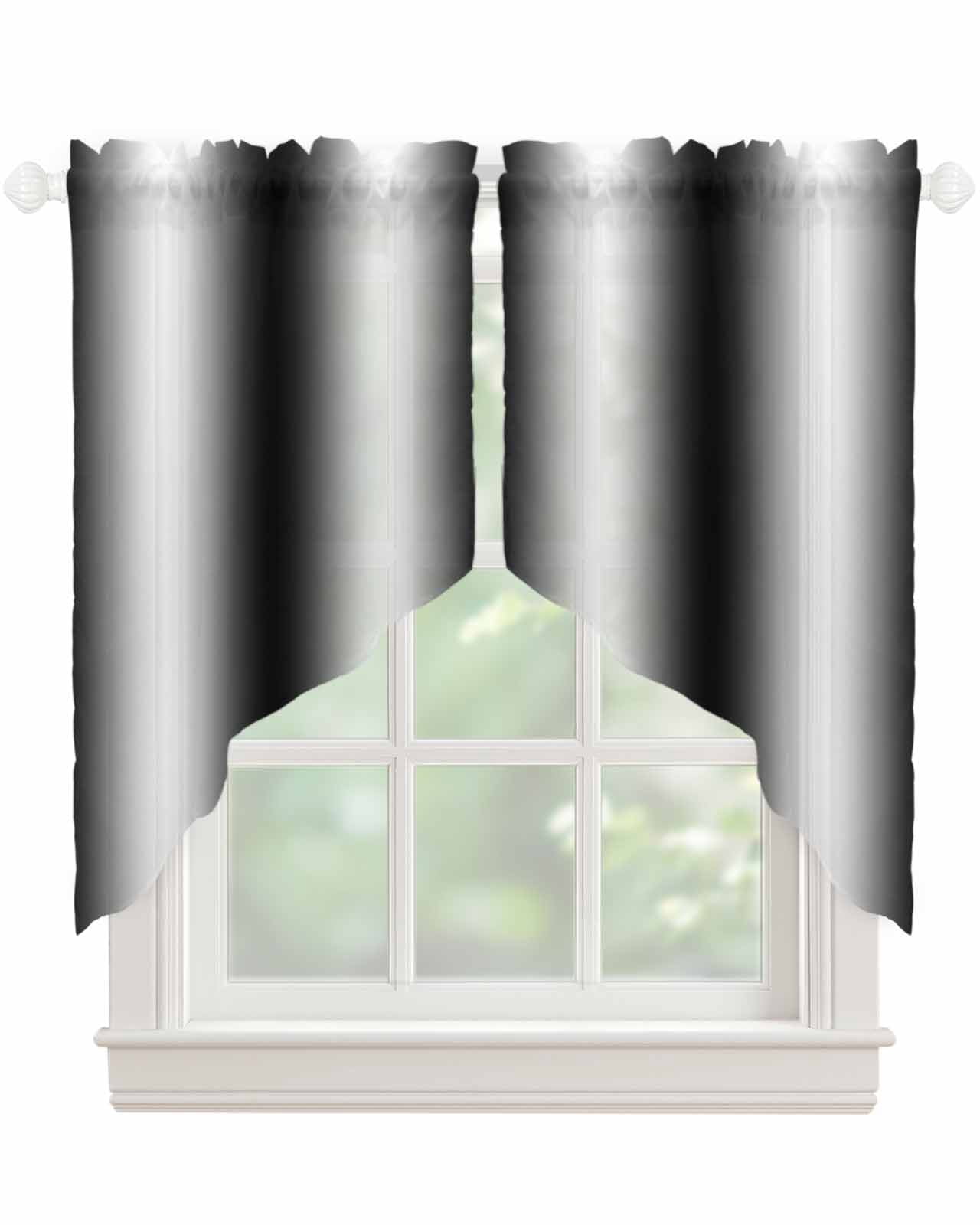 Black White Swag Valances for Windows, Gradient Gray Monochrome ...