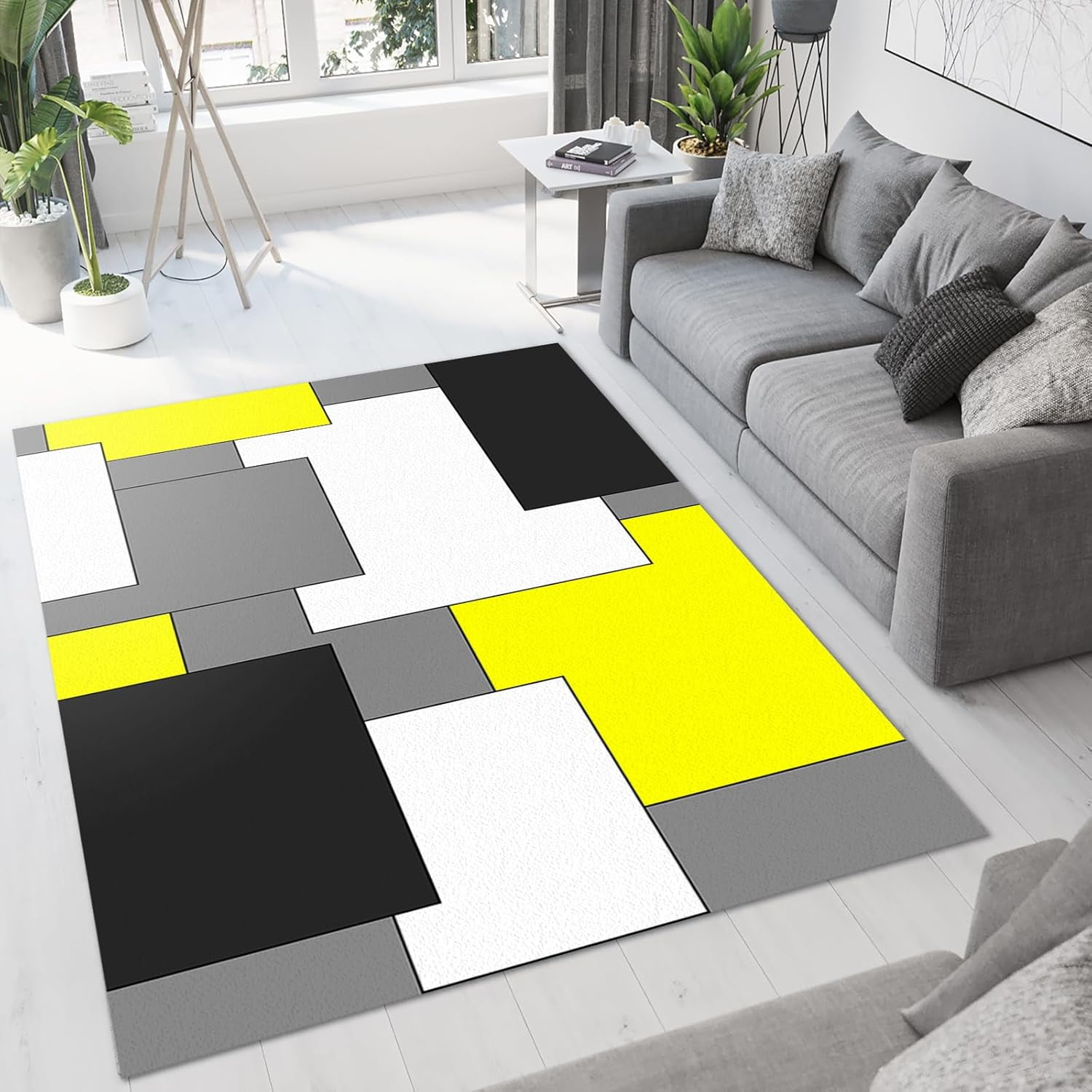 Black White Swirl Area Rug Psychedelic Abstract Lines Breathable Washable Carpet for Living Room ...