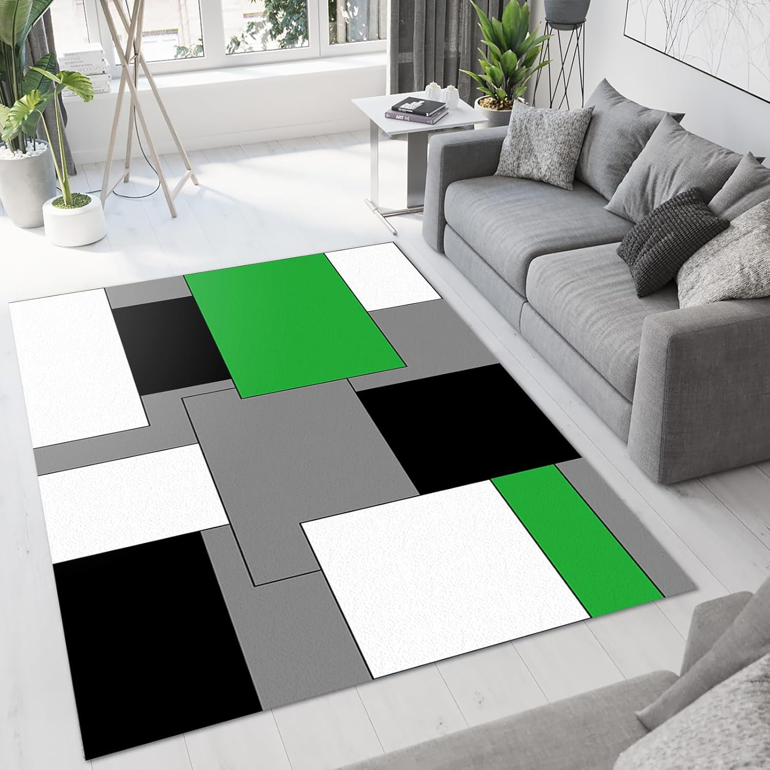 Black White Swirl Area Rug Psychedelic Abstract Lines Breathable ...