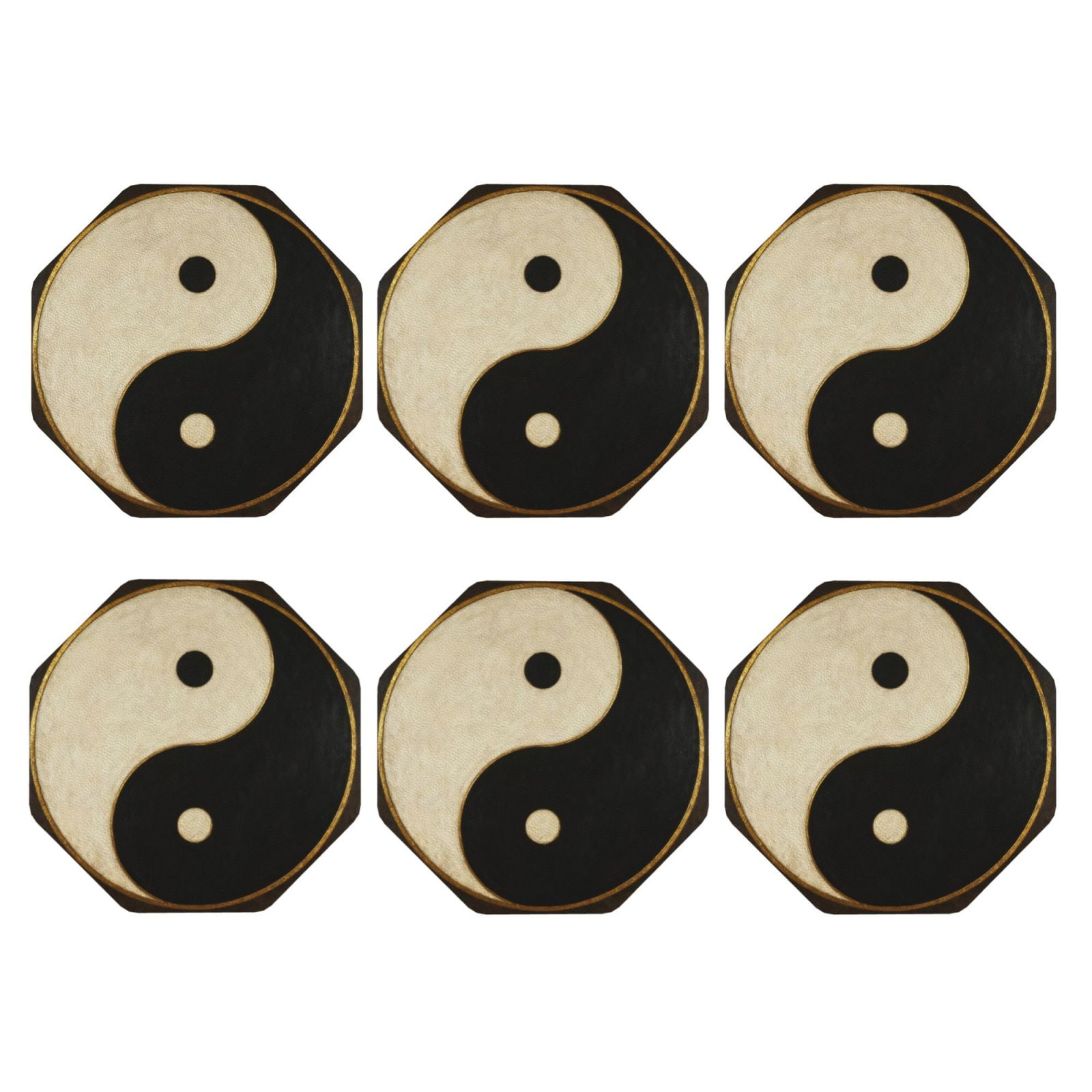 Black White Symbol Pattern Leather Coasters for Drinks Perfect for ...