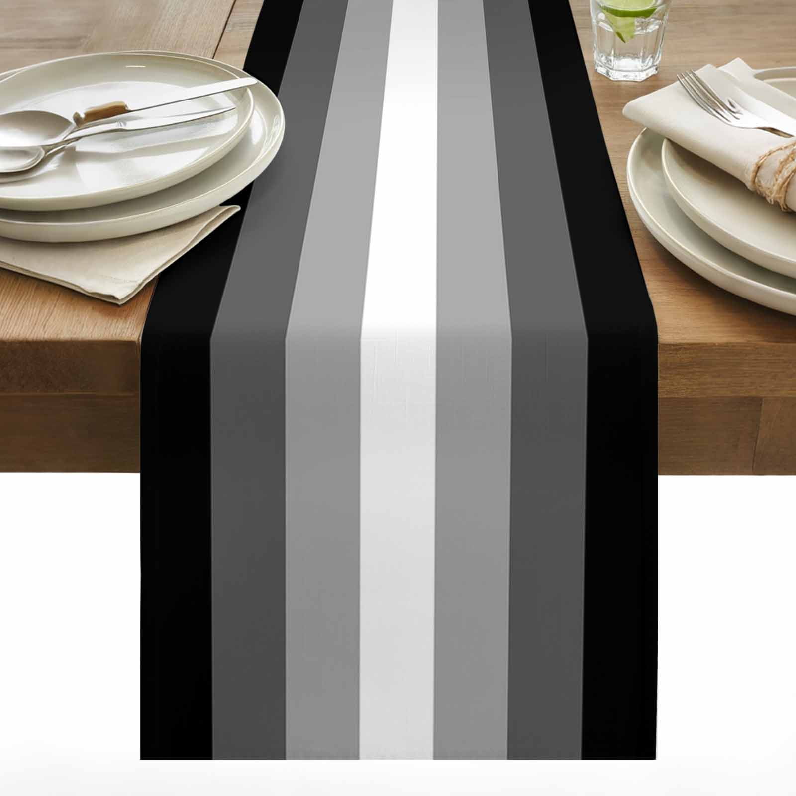 Black White Table Runner